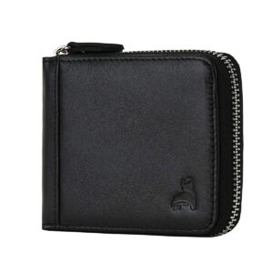 slim zipper wallets for men rfid leather mens bifold creidt card holder zip around wallet with coin pocket