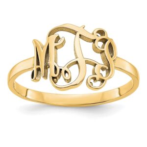 10ky polished monogram ring