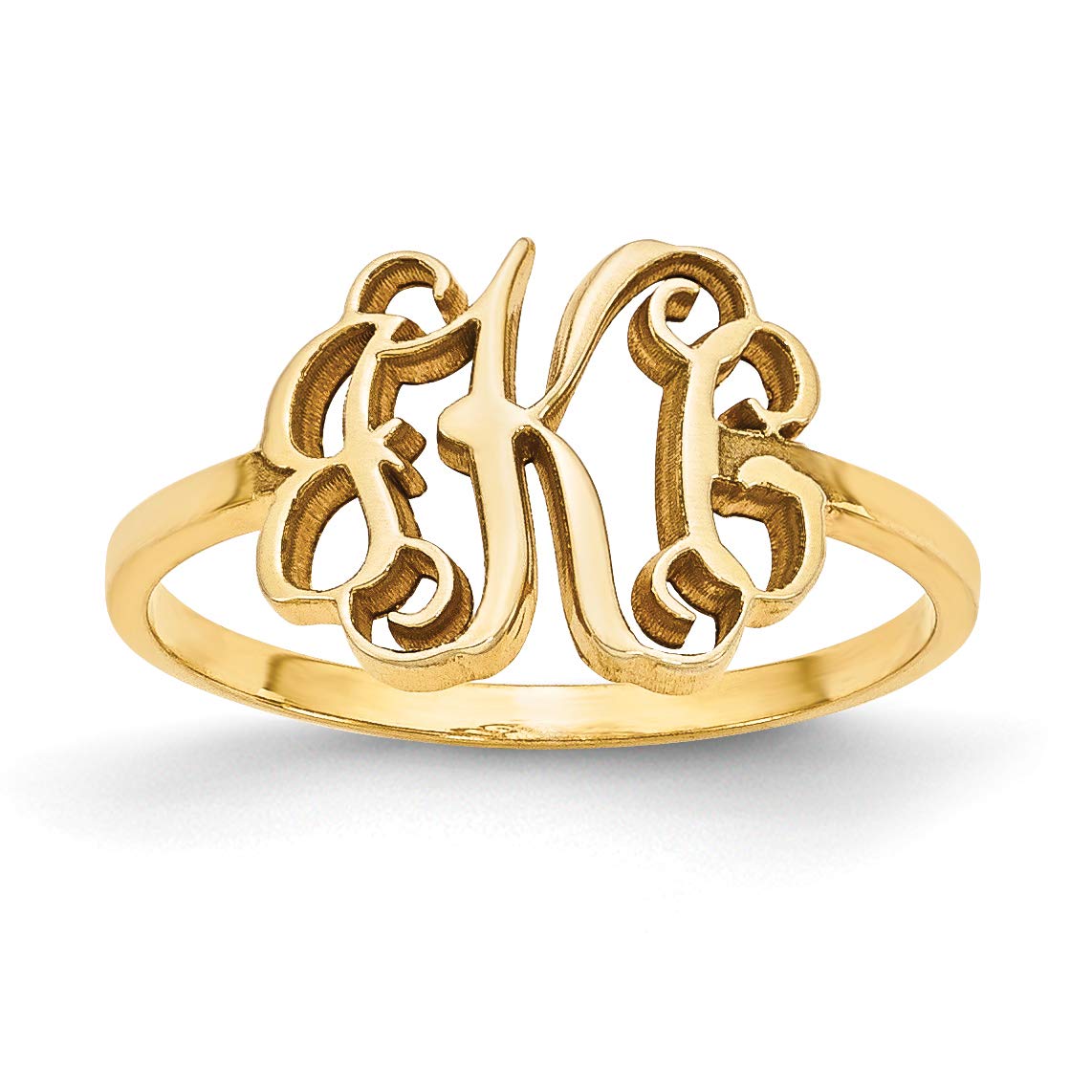 10KY Polished Monogram Ring