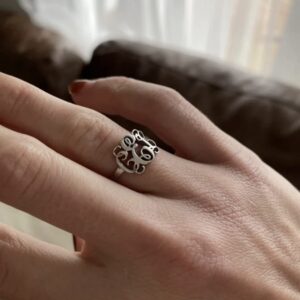 10KY Polished Monogram Ring