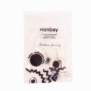 Honbay Enamel Moon Star Earth Planet Asymmetrical Earrings Chic Long Pendant Dangle Earrings (A)