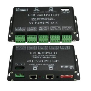 12 Channel DMX Decoder, AZIMOM RGB LED Light Strip Controller dmx512 Decoder Dimmer Driver DC5V-24V LED Module Light