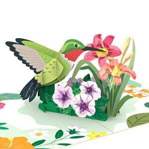 liif hummingbird mother's day 3d greeting pop up card card for all occasions, father's day, happy birthday, anniversary, retirement, thinking of you, get well, hummingbird gifts for women, bird lover