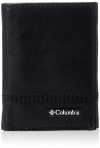 columbia men's standard rfid trifold wallet, black jack, one size