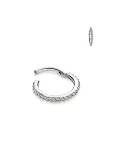 fansing small tragus hoops 16g nose rings hoops 6mm cartilage earrings hoop for women 16 gauge pave set cubic zirconia tragus daith helix lobe rook ear piercing jewelry