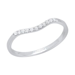 dazzlingrock collection round white diamond 11 stone contour stackable wedding band for women in 925 sterling silver size 5