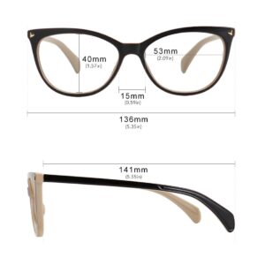 MEETSUN Non Prescription Glasses Frames For Women，Retro Cateye Fake Eyeglasses HD Clear Lens (Dark Brown Frame Clear Lens)