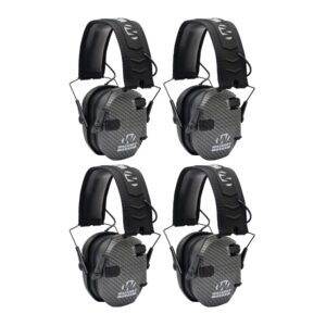 walkers razor slim electronic shooting muffs 4-pack bundle, carbon gray (4 items)