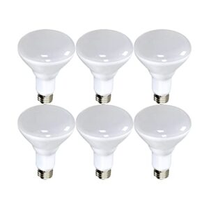 satco s29628 10 watt; led br30; 2700k; 100' beam spread; medium base; 120 volts; dimmable 6-pack