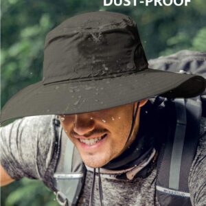 Mens Sun Hat with UV Protection Wide Brim Sun Hats for Men Waterproof Sun Hats for Fishing Hiking Camping Army-Green