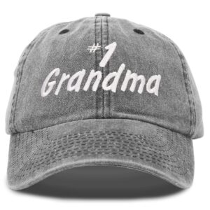 dalix number 1 grandma hat gift washed cotton baseball cap in washed denim black