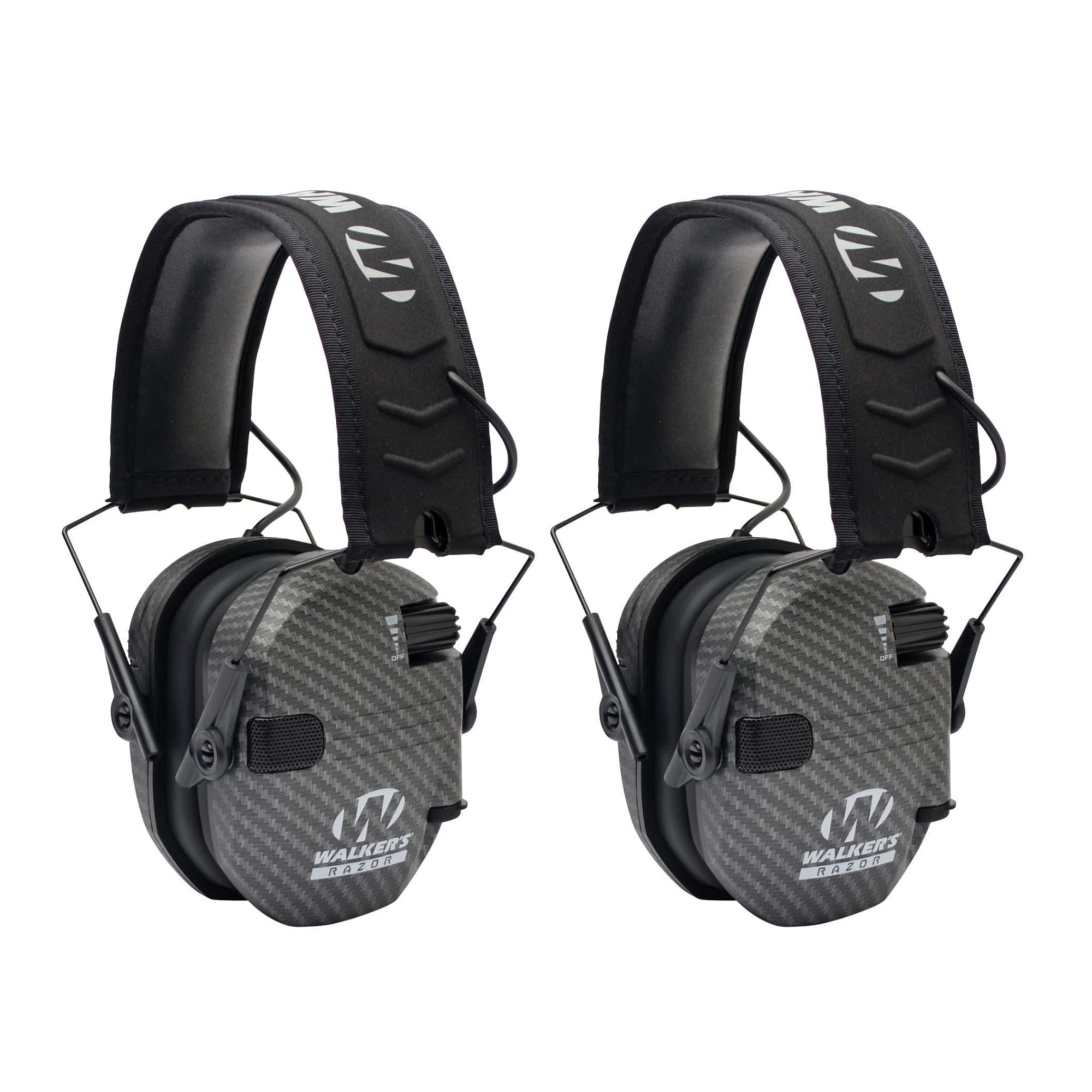 Walkers Razor Slim Electronic Shooting Muffs 2-Pack Bundle, Carbon Gray (2 Items)