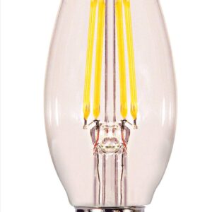 Satco S29877 Candle Shape 4.5 Watt 120 Volt B10 LED Bulb E12 Candelabra Base; 2700K (6 LED Light Bulbs)