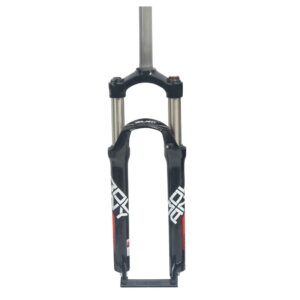 znnd 24" mountain bike suspension fork, aluminum alloy disc brake shoulder control damping adjustment 1-1/8" travel 100mm (color : a, size : 24inch)