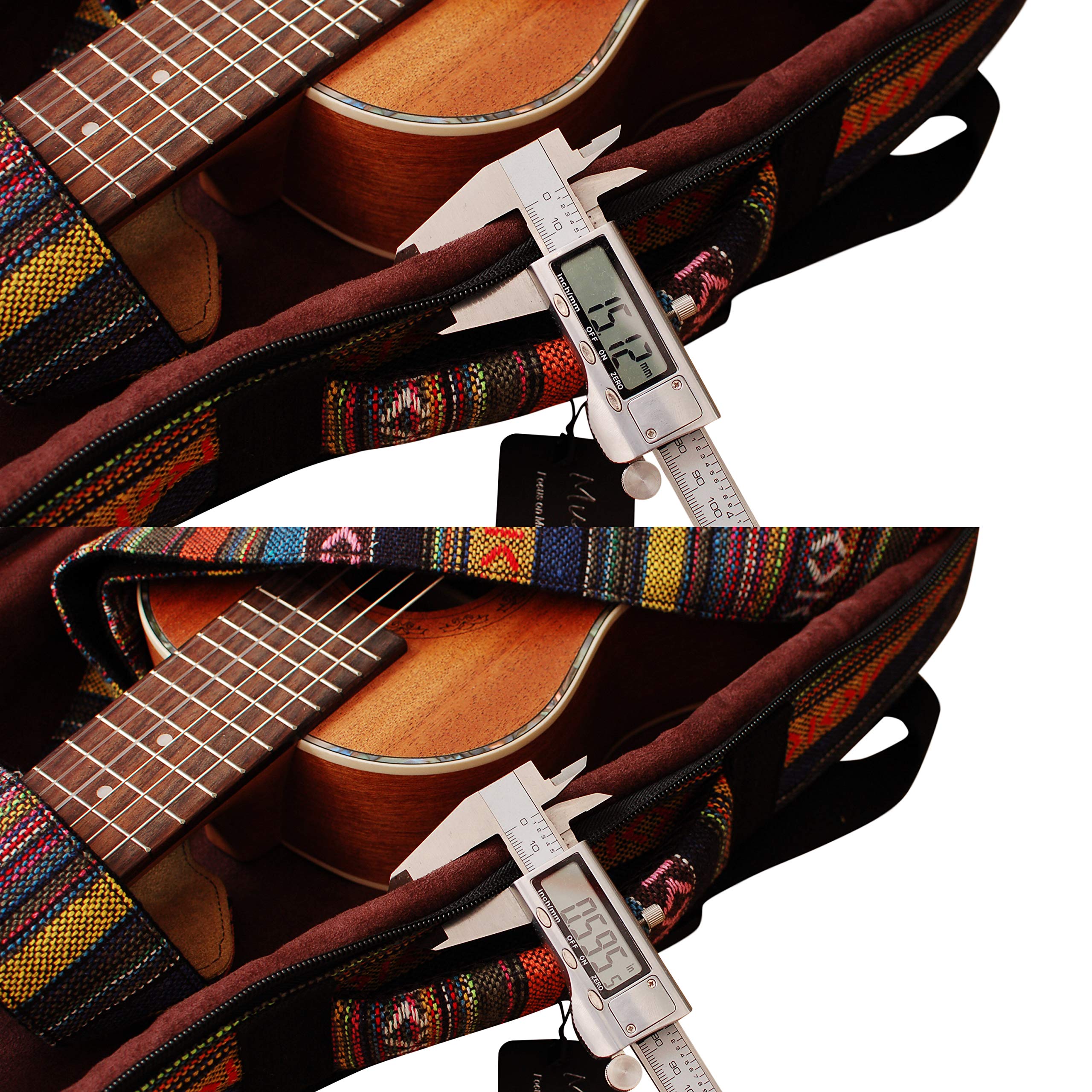 MUSIC FIRST Original Design 0.6" (15mm) Thick Padded Country Style Baritone Ukulele Case, Ukulele Bag (30"~31")