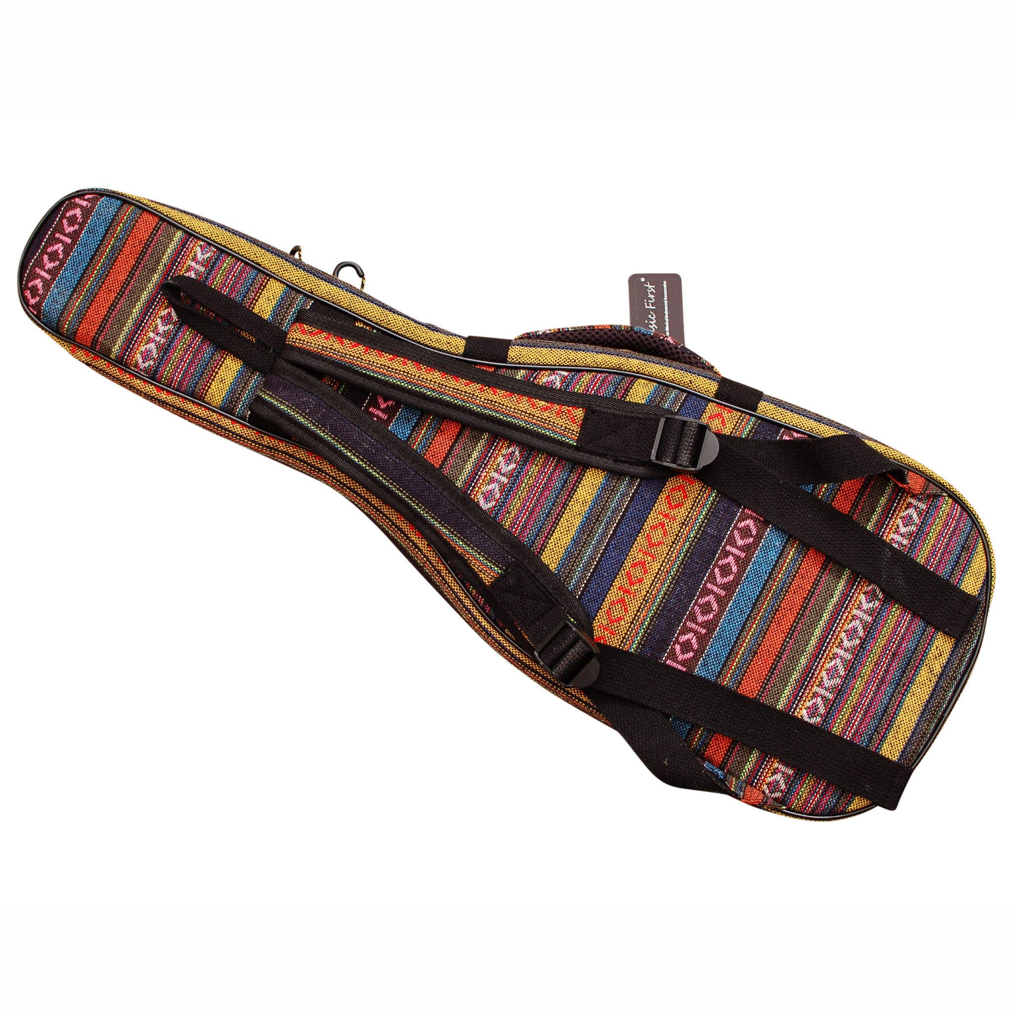 MUSIC FIRST Original Design 0.6" (15mm) Thick Padded Country Style Baritone Ukulele Case, Ukulele Bag (30"~31")