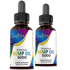 new age hemp oil - all natural grown and made in the usa! (5000 (pack of 2))