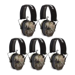 walkers razor slim electronic shooting ear muff (kryptek camo) 5-pack bundle (5 items)