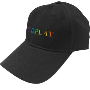 coldplay men's rainbow logo baseball cap adjustable black