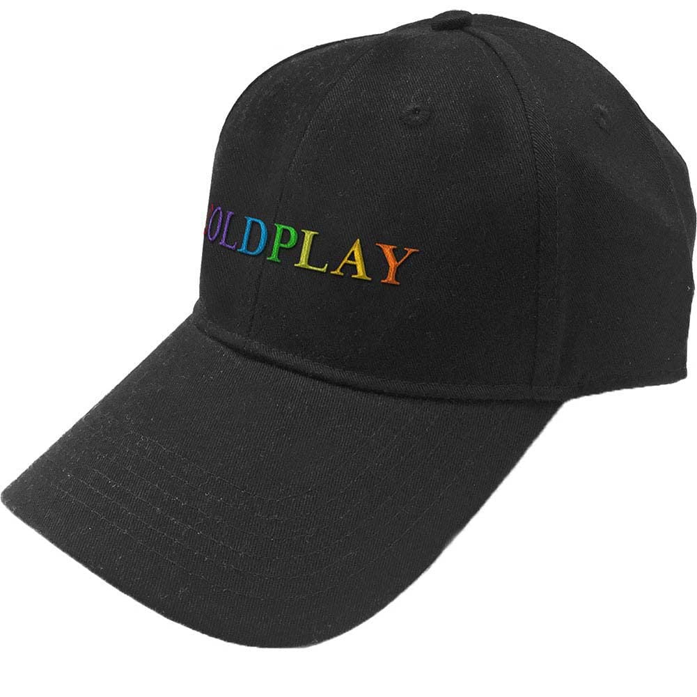 COLDPLAY Men's Rainbow Logo Baseball Cap Adjustable Black