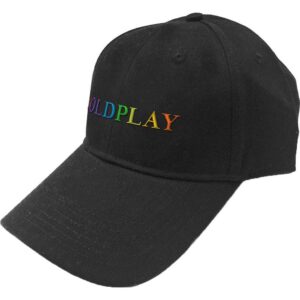 COLDPLAY Men's Rainbow Logo Baseball Cap Adjustable Black