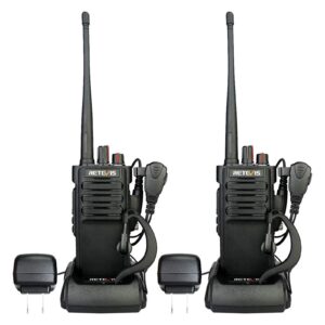 retevis rt29 military grade walkie talkies, long range 2 way radio with earpiece, 700,000 sq. ft/50 floor range, dust protected and splashproof (ip54 rating), heavy duty two way radio (2 pack)