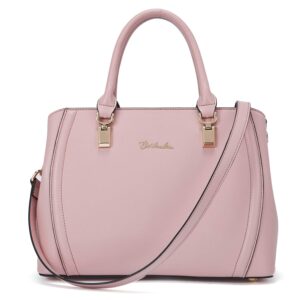 bostanten women leather handbag designer top handle satchel shoulder bags crossbody purses pink