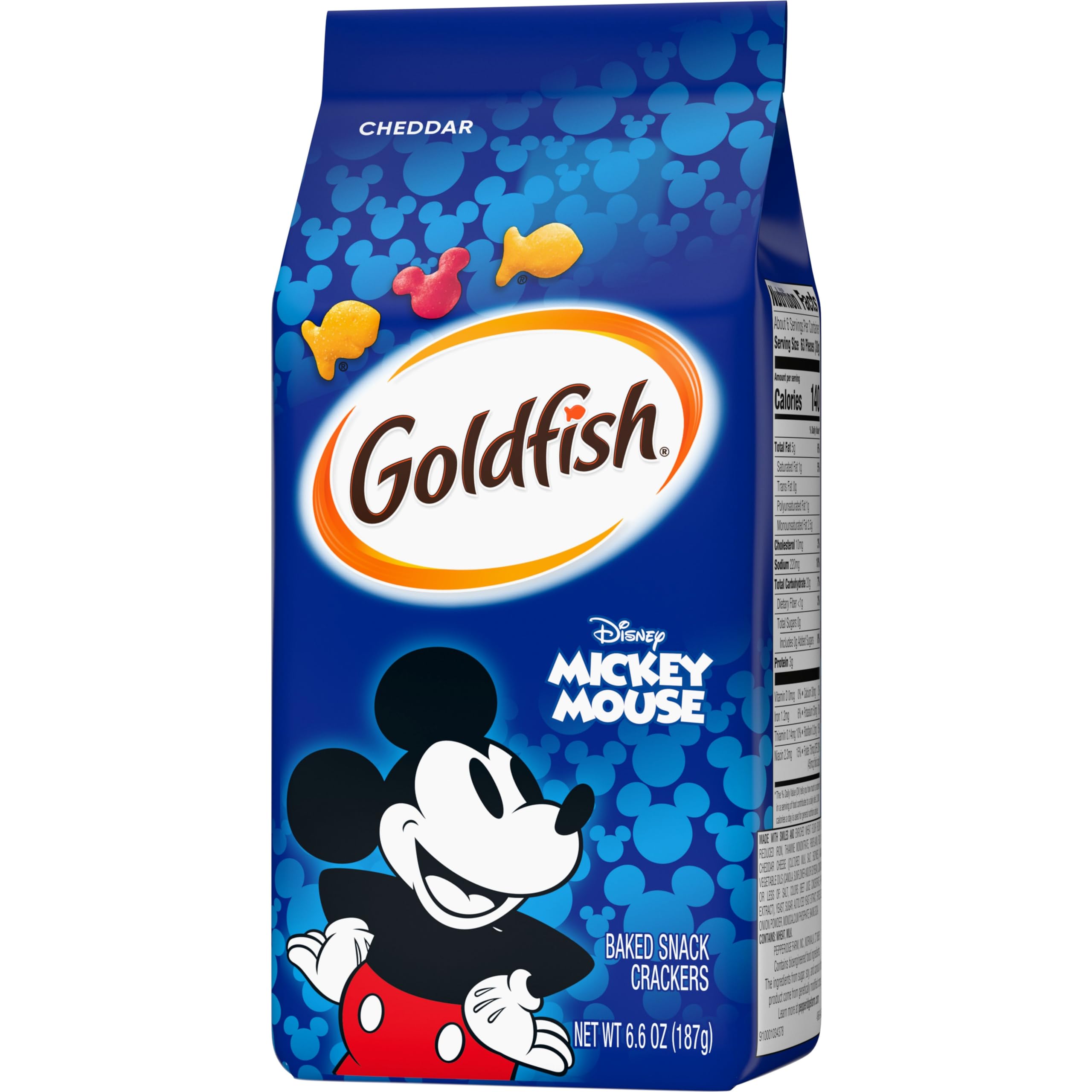 PEPPERIDGE FARM Disney Mickey Mouse Cheddar Crackers, Snack Crackers, 6.6 oz bag