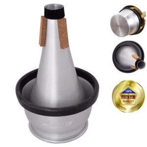 libretto trumpet mute, ac011-6, cup mute, all aluminum, adjustable volume, excellent for stage performance & practice purpose