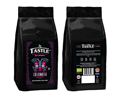 Cafe Tastle Ethiopia Colombia Brazil Honduras Peru Medium-Dark Roast 100% Arabica Whole Bean Coffee, 8.82 oz (Pack of 5)