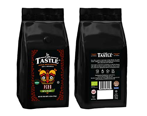 Cafe Tastle Ethiopia Colombia Brazil Honduras Peru Medium-Dark Roast 100% Arabica Whole Bean Coffee, 8.82 oz (Pack of 5)