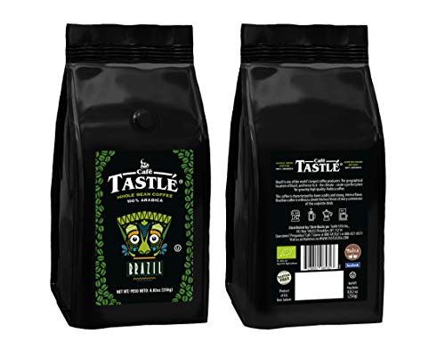 Cafe Tastle Ethiopia Colombia Brazil Honduras Peru Medium-Dark Roast 100% Arabica Whole Bean Coffee, 8.82 oz (Pack of 5)