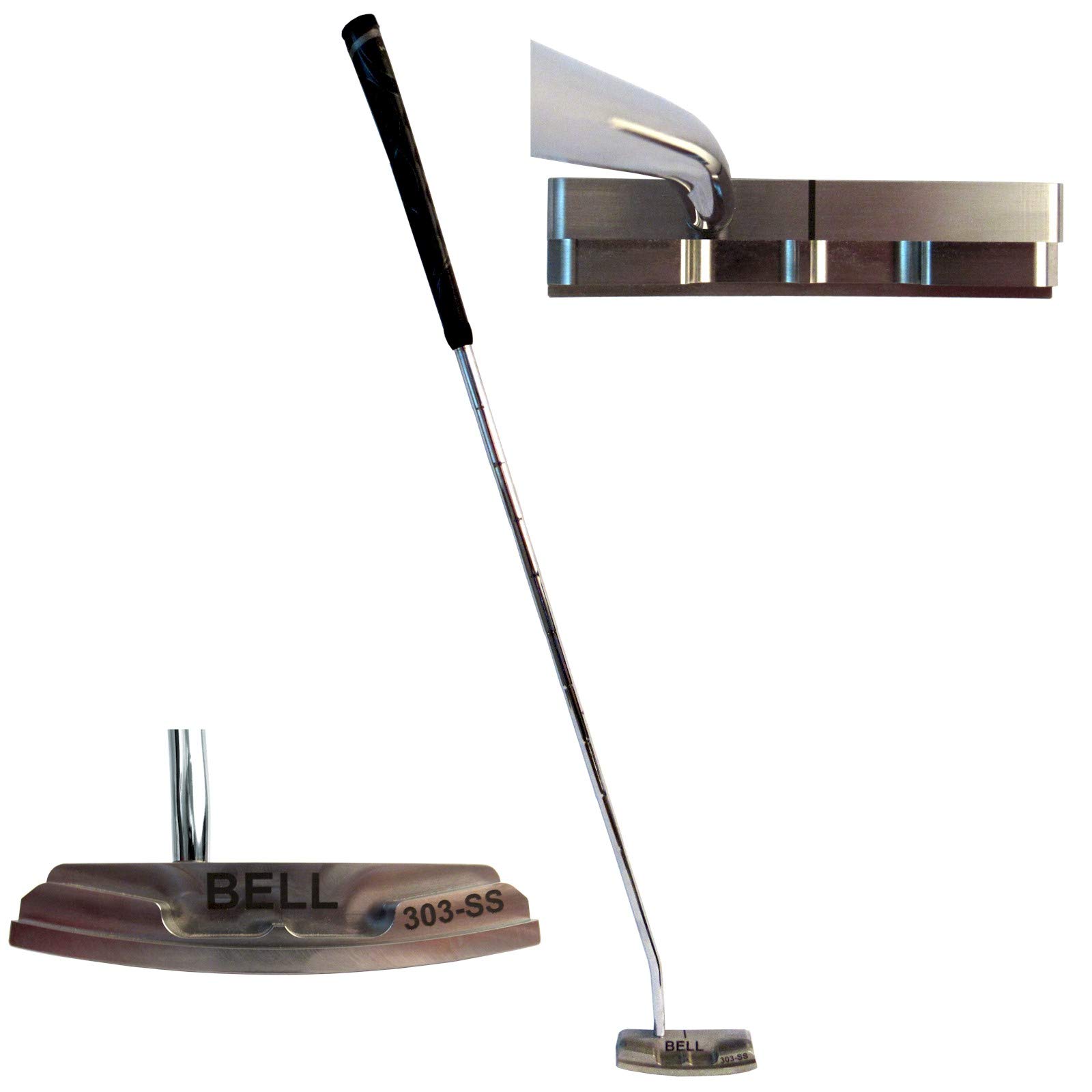 Bell Putters Half Offset Golf Putter 360g Polish Chrome Finish Right-Handed/RH with Winn Jumbo/Oversize Putter Grip and 34" Shaft