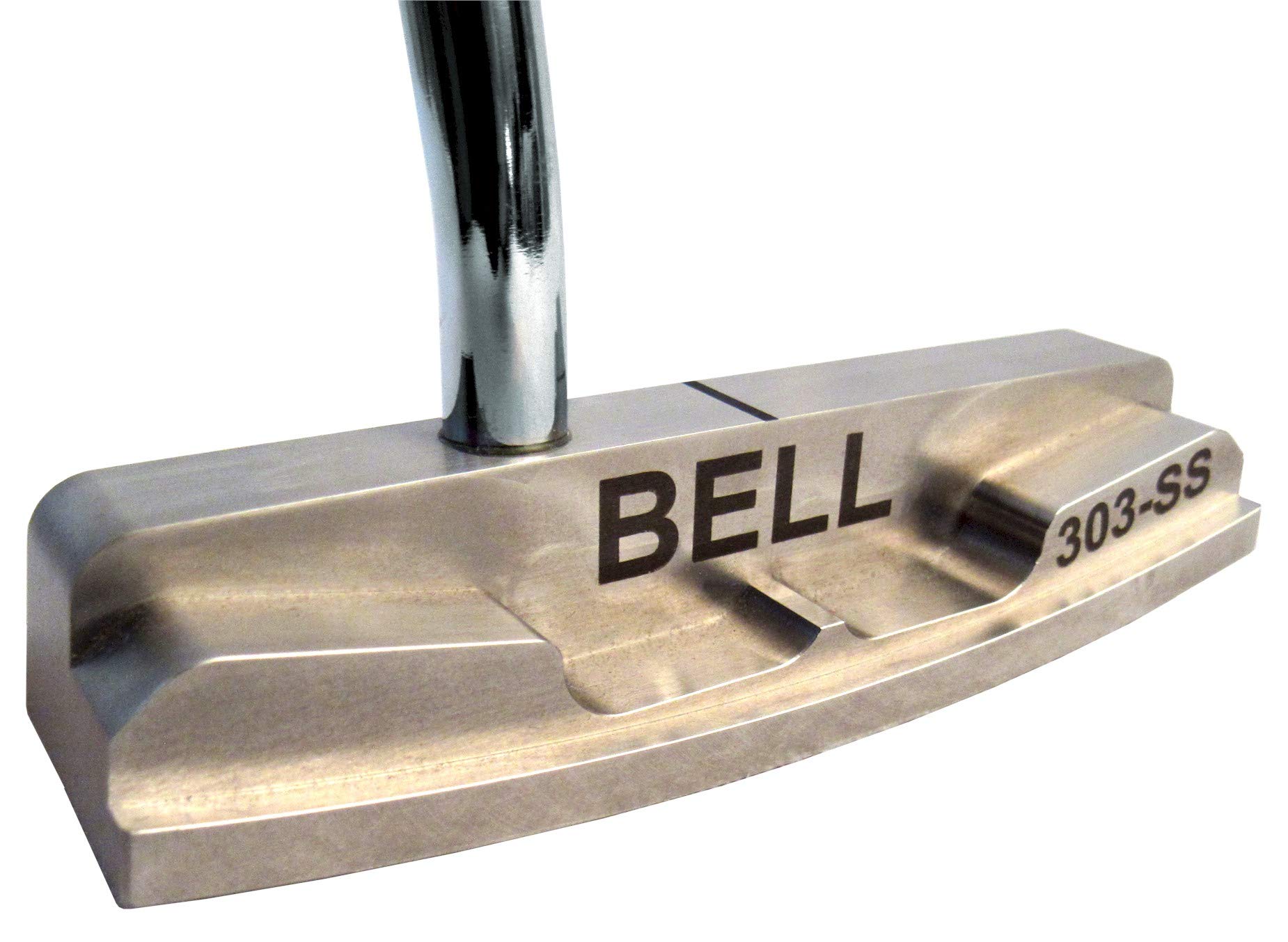 Bell Putters Half Offset Golf Putter 360g Polish Chrome Finish Right-Handed/RH with Winn Jumbo/Oversize Putter Grip and 34" Shaft