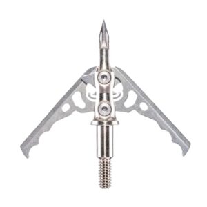 rage hypodermic 2-blade crossbow nc broadhead, 100 grain, silver, 3 count