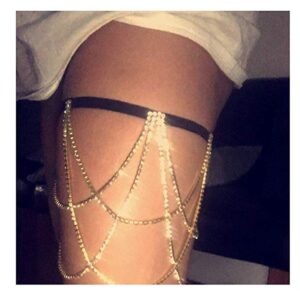 Sexy Rhinestone Leg Chain Body Chain Jewelry Thigh Leg Chain Bracelet Leg Jewelry for Party Beach Accessories