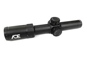 ade advanced optics 1-6 x 24mm tactical rifle scope green/red illuminated etched glass mil dash reticle