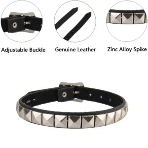 GelConnie Leather Choker Necklace for Women Punk Rock Goth Choker Necklace Metal Spike Leather Collar Necklace Black Choker Halloween Womens Chocker Necklaces Jewelry