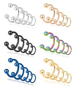 revolia 30pcs 16g 316l stainless steel nose rings cartilage ear septum piercings helix tragus horseshoe 6-14mm