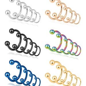 REVOLIA 30Pcs 16G 316L Stainless Steel Nose Rings Cartilage Ear Septum Piercings Helix Tragus Horseshoe 6-14mm