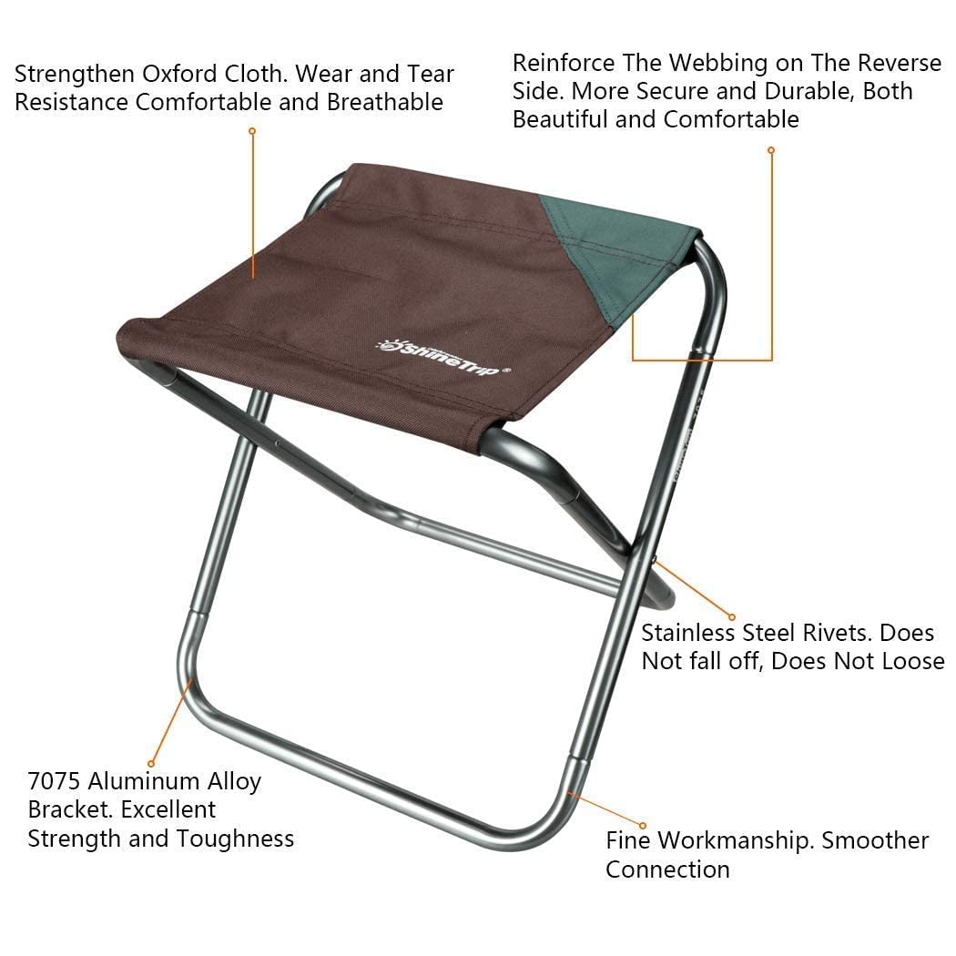 AOUTACC Portable Folding Stool, Collapsible Multi-Purpose Foldable Chair Used as Outdoor Stool,Camping Stool,Garden Stool,Camping Foot Rest,Fishing Chair, Beach (Brown, Large-11.8"x11"x11.4")