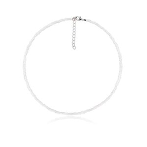 ziper women bohemian white beaded choker glass necklaces jewelry gifts for mom girlfriend