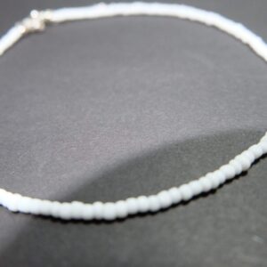 Ziper Women Bohemian White Beaded Choker Glass Necklaces Jewelry Gifts for Mom Girlfriend