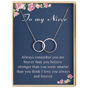 birthday gifts for niece delicate two interlocking infinity double circles sterling silver to my niece necklace birthday gifts women