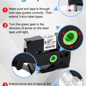 Labelife 6-Pack P Touch Label Tape TZe-231 Replacement for Brother TZe TZ Tape 12mm 0.47 Laminated White Label Maker Tape TZe231 TZ231 for Brother P Touch Label Maker PT-D210 PT-D220 PT-H110 PT-D600