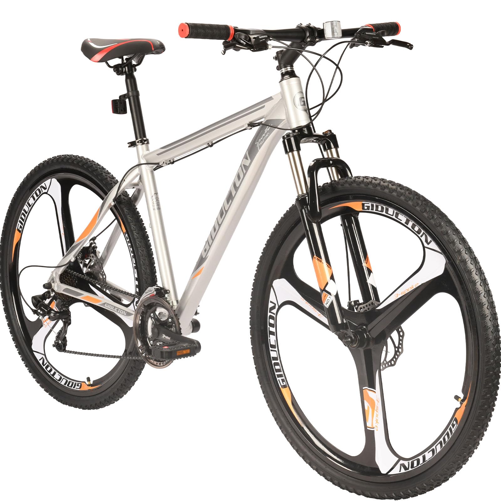 EUROBIKE Mountain Bike，29" Men Mountain Bike, Lightweight Aluminum Frame,Front Suspension Daul Disc Brakes 21 Speed 29 inches Bicycles for Mens Bikes (Silvery)