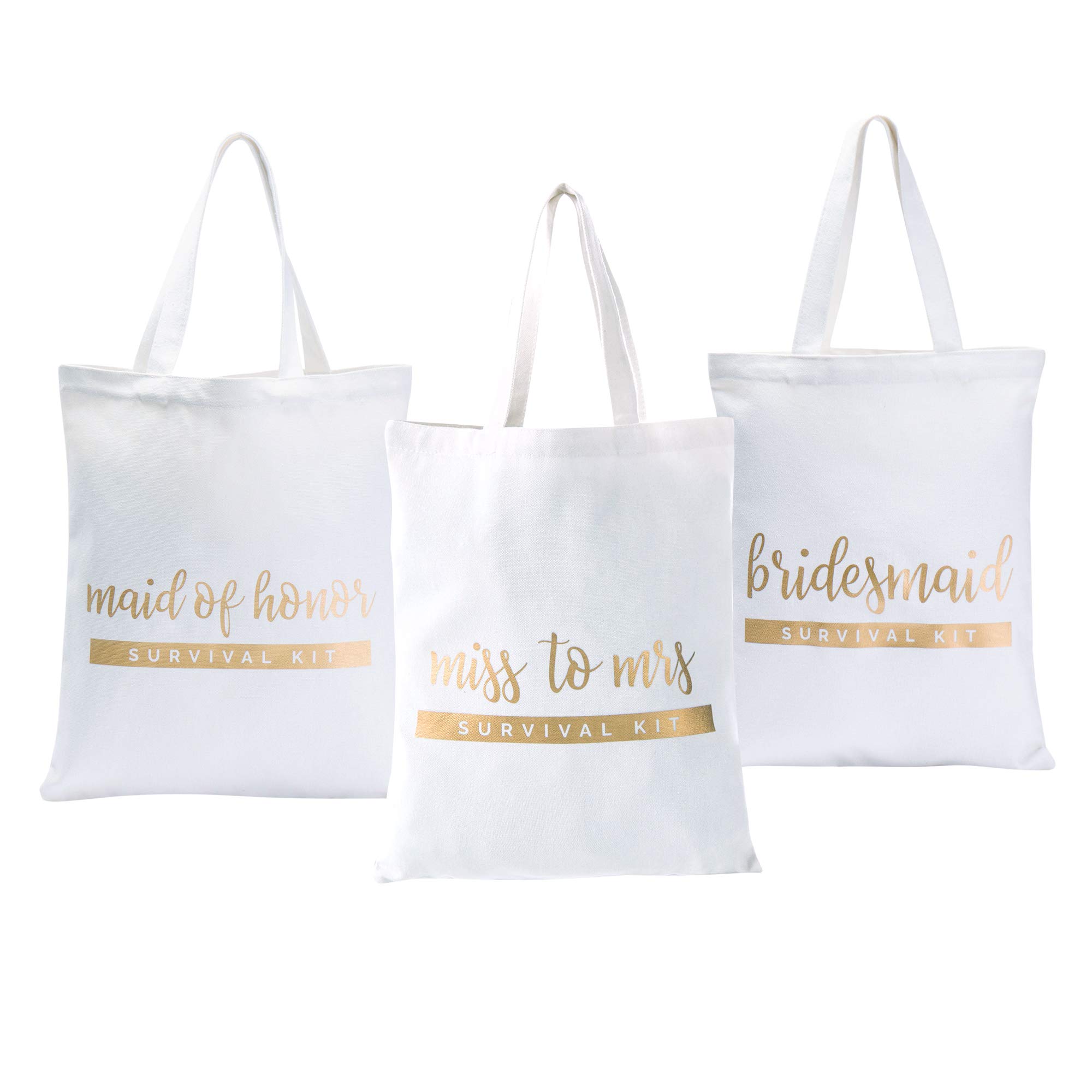 Pop Fizz Designs Bridesmaid Bags | Bridesmaid Tote bags | Maid of Honor Tote Bag | Bride Canvas Bag (7 pack)