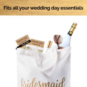 Pop Fizz Designs Bridesmaid Bags | Bridesmaid Tote bags | Maid of Honor Tote Bag | Bride Canvas Bag (7 pack)