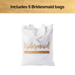 Pop Fizz Designs Bridesmaid Bags | Bridesmaid Tote bags | Maid of Honor Tote Bag | Bride Canvas Bag (7 pack)