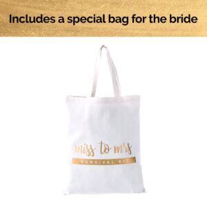 Pop Fizz Designs Bridesmaid Bags | Bridesmaid Tote bags | Maid of Honor Tote Bag | Bride Canvas Bag (7 pack)